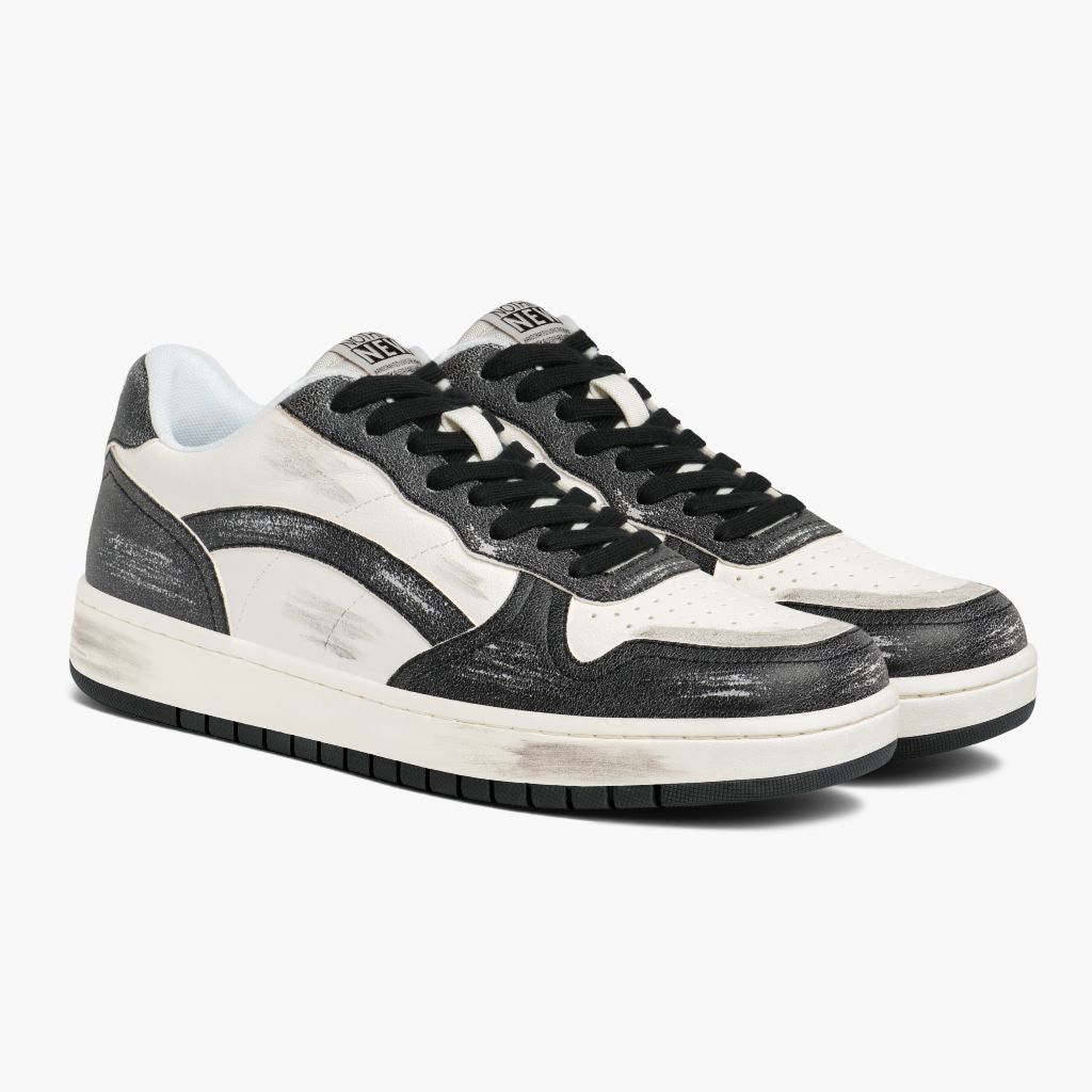 Women's Cross Court Low Top Sneaker in Black x White - Nothing New