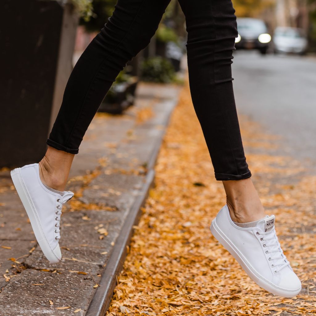 Women's Low Top Sneaker in White Canvas - Nothing New®