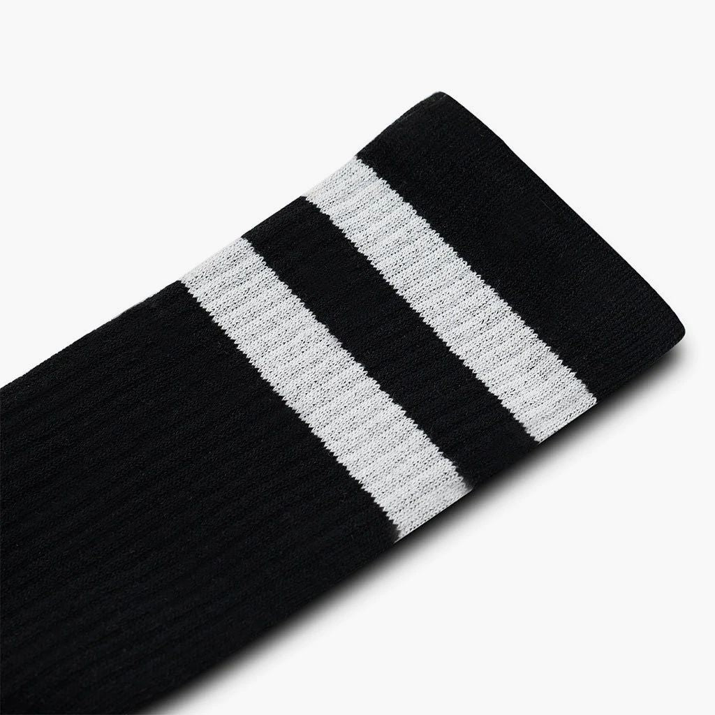 Women's Black + White Striped Crew Socks - Nothing New®