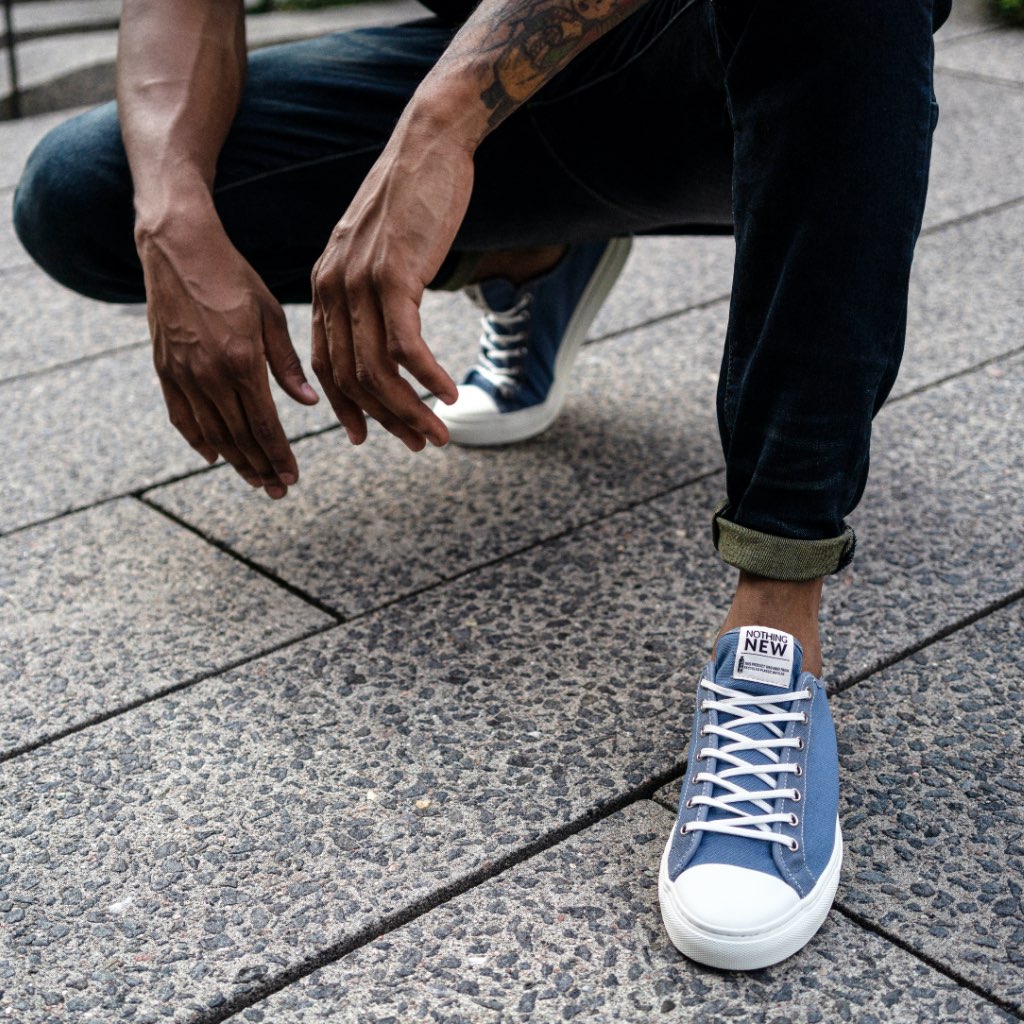 Men's Sky Blue x Off-White Low Top Designer Sneaker - Nothing New®
