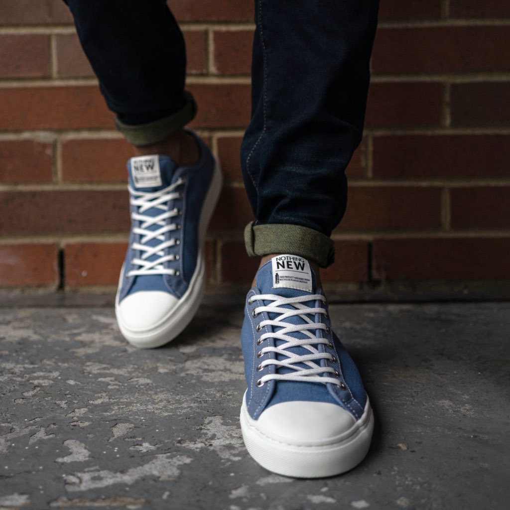 Men's Sky Blue x Off-White Low Top Designer Sneaker - Nothing New®