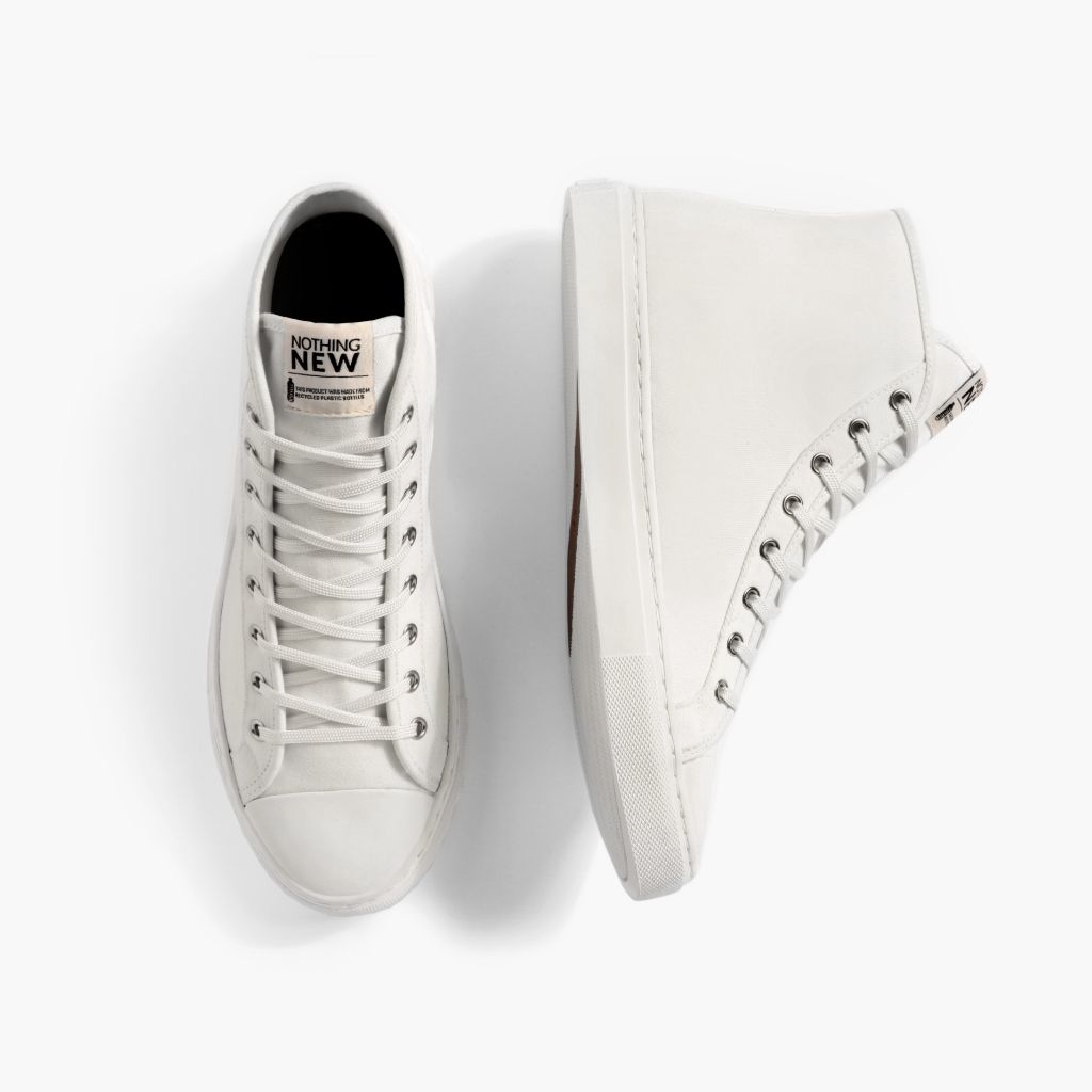 Men's Off-White Canvas High Top Designer Sneaker - Nothing New®