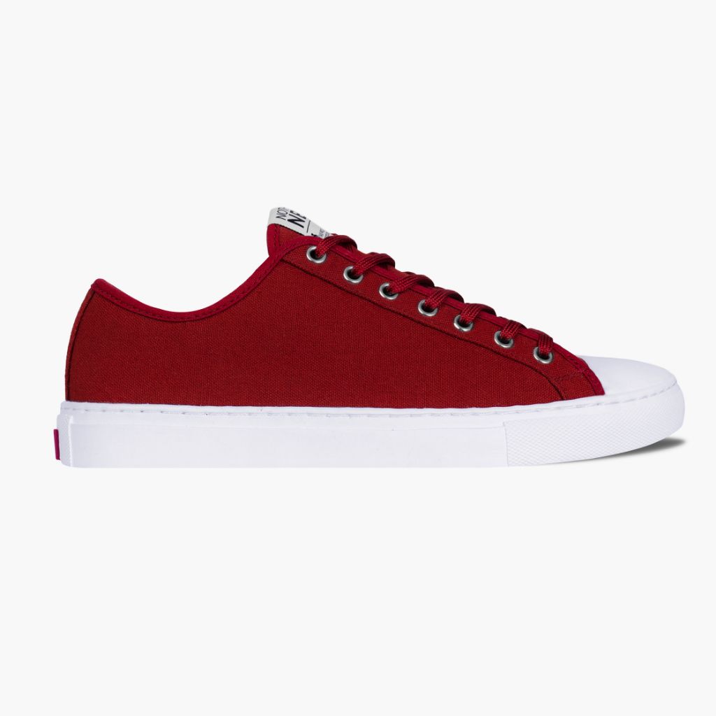 Men's Red Canvas Low Top Designer Sneaker - Nothing New®