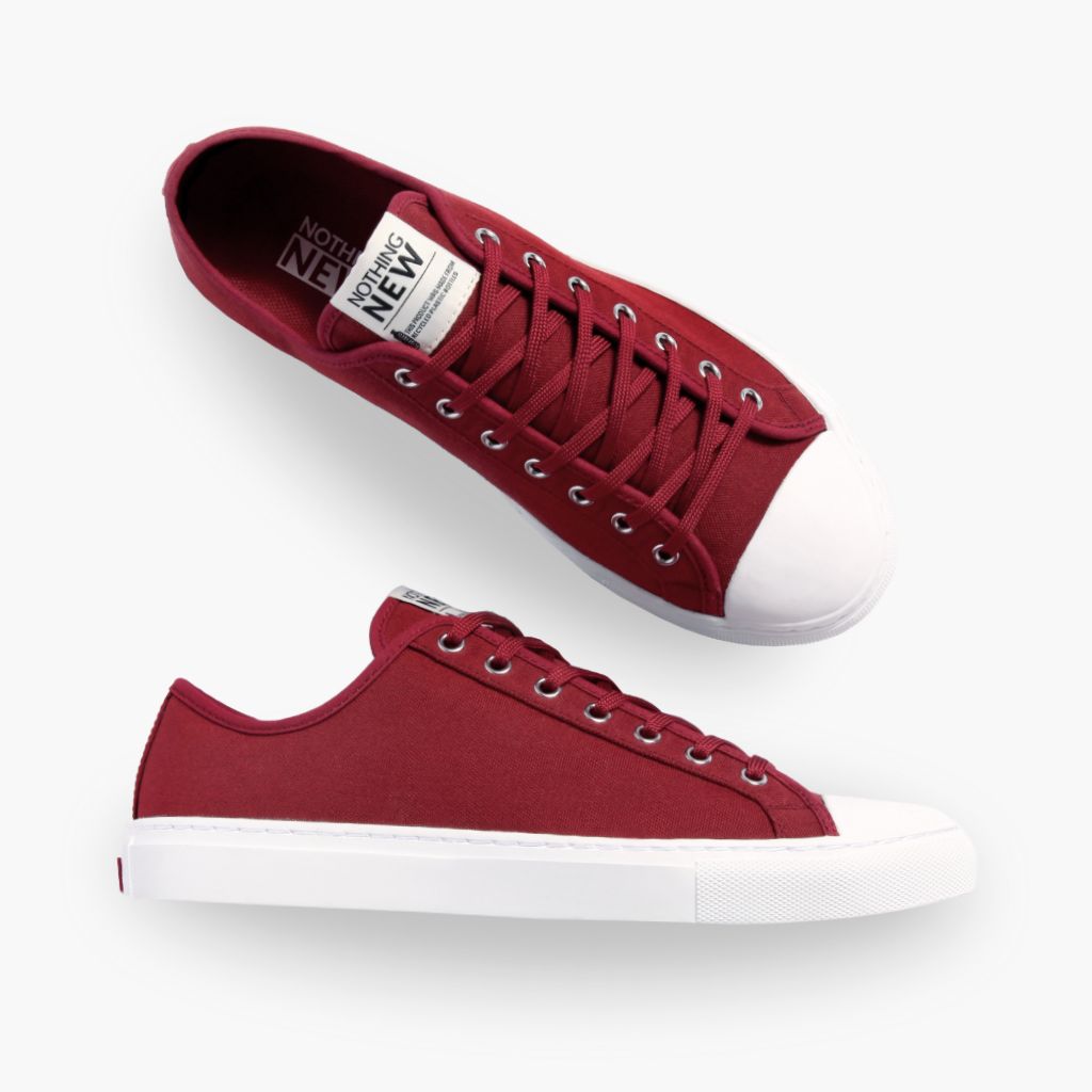 Men's Red Canvas Low Top Designer Sneaker - Nothing New®