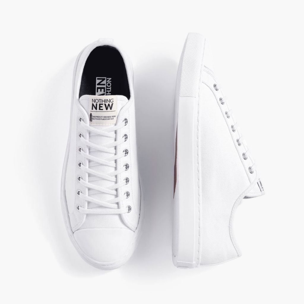 Women's Low Top Sneaker in White Canvas - Nothing New®