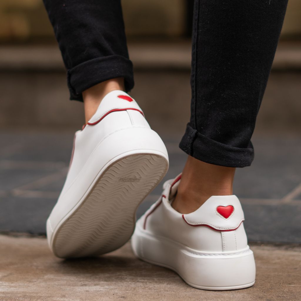 Women's Grand Leather Sneaker In Red Heart - Nothing New®