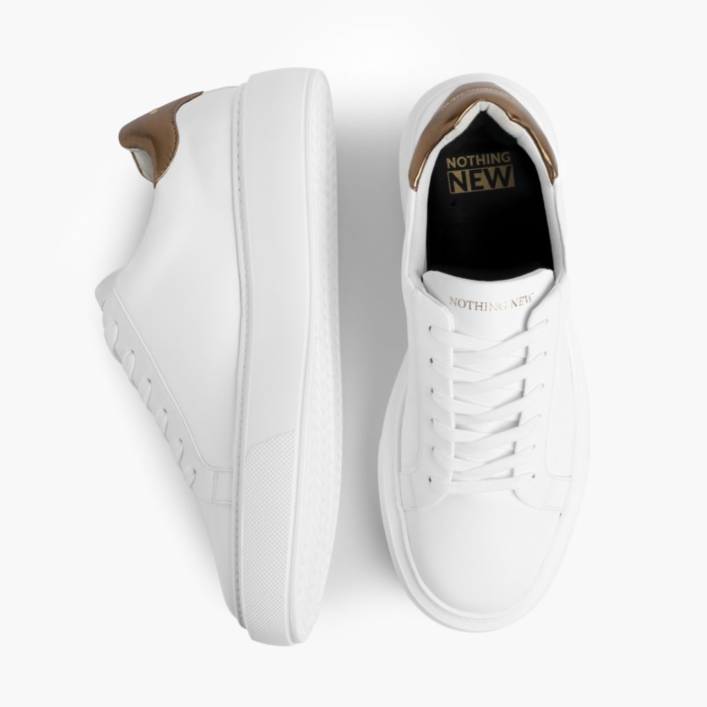 Women's Grand Leather Sneaker In White x Gold - Nothing New®