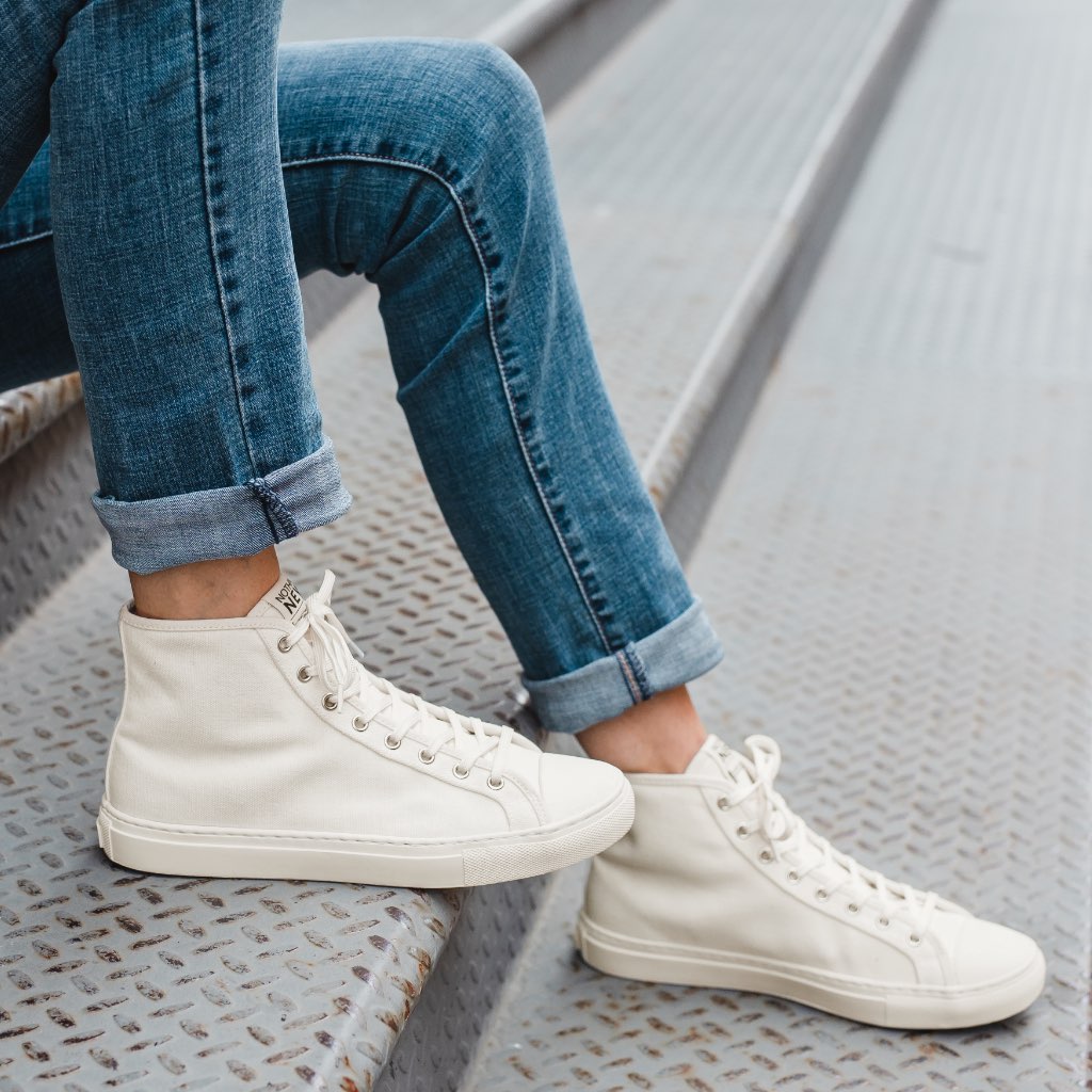 Women's High Top Designer Sneaker in Off-White - Nothing New®